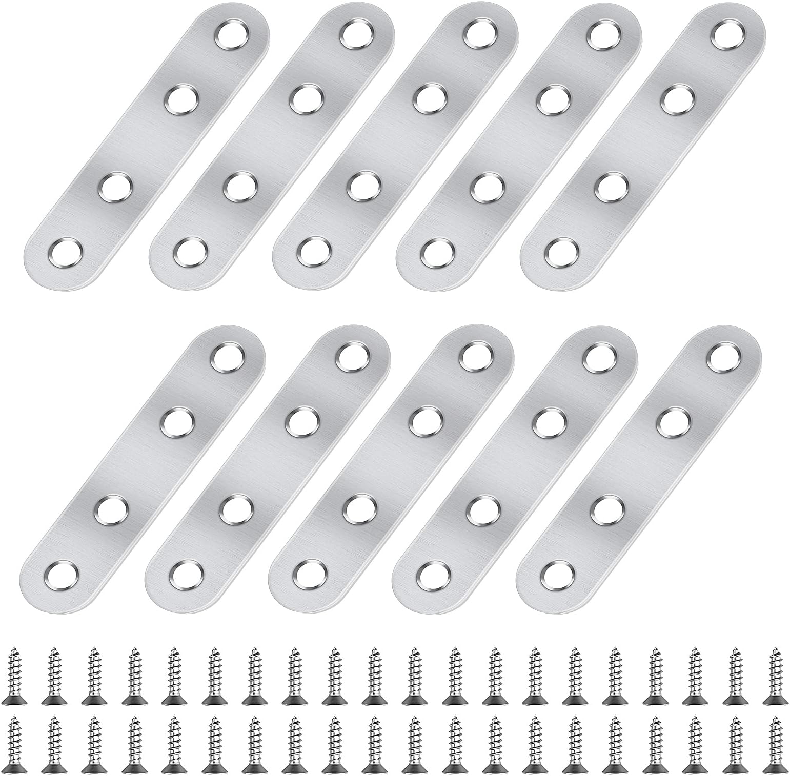 CYH Stainless Steel Flat Brackets, 10 Pieces Metal Mounting Brackets ...