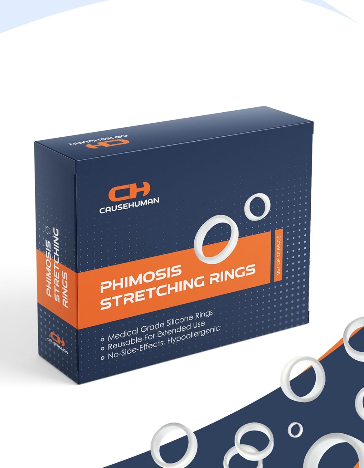CauseHuman Phimosis Stretching Rings Set (20 Rings) - Medical Grade ...