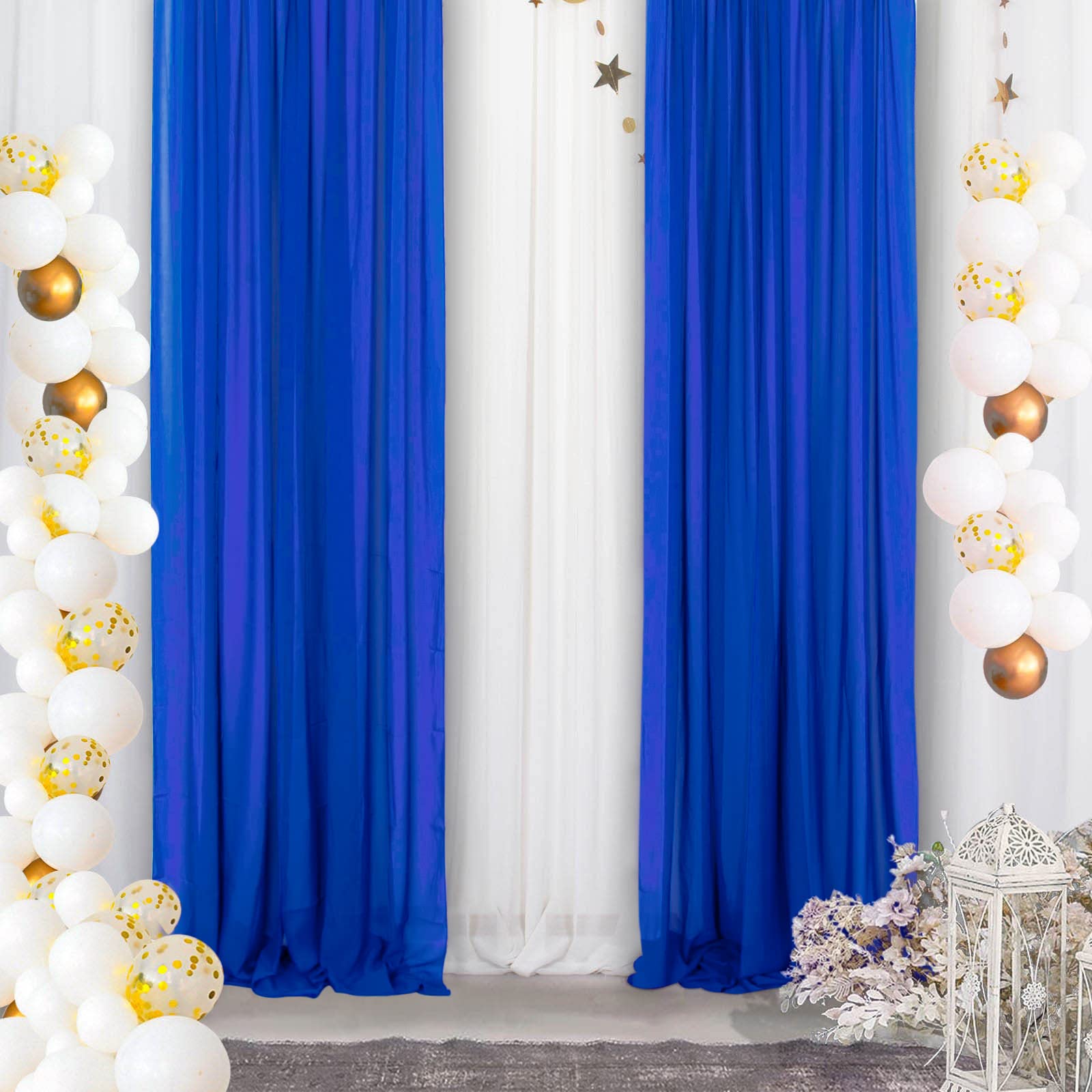 Royal Blue And White Curtains