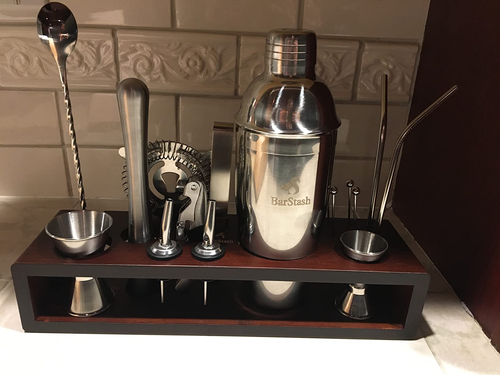 $8/mo - Finance Cocktail Shaker Set Bartender Kit with Stand ...