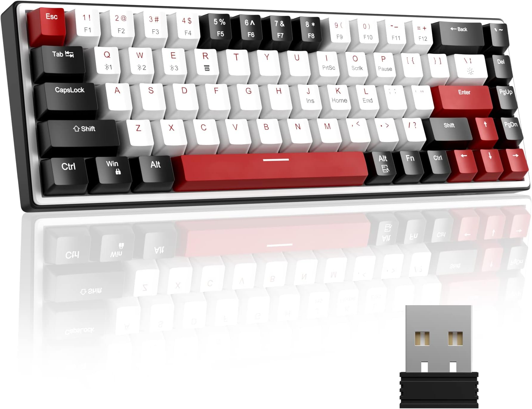 MageGee 60% Wireless Mechanical Gaming Keyboard, 68 Keys Compact RGB ...