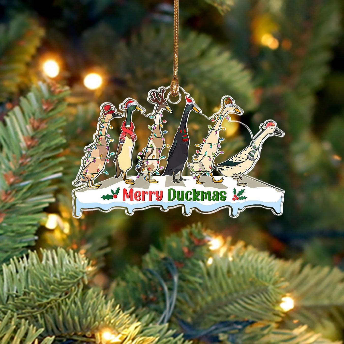Amazon.com: Merry Duckmas Christmas Ornament, Cute Duck Ornament for ...