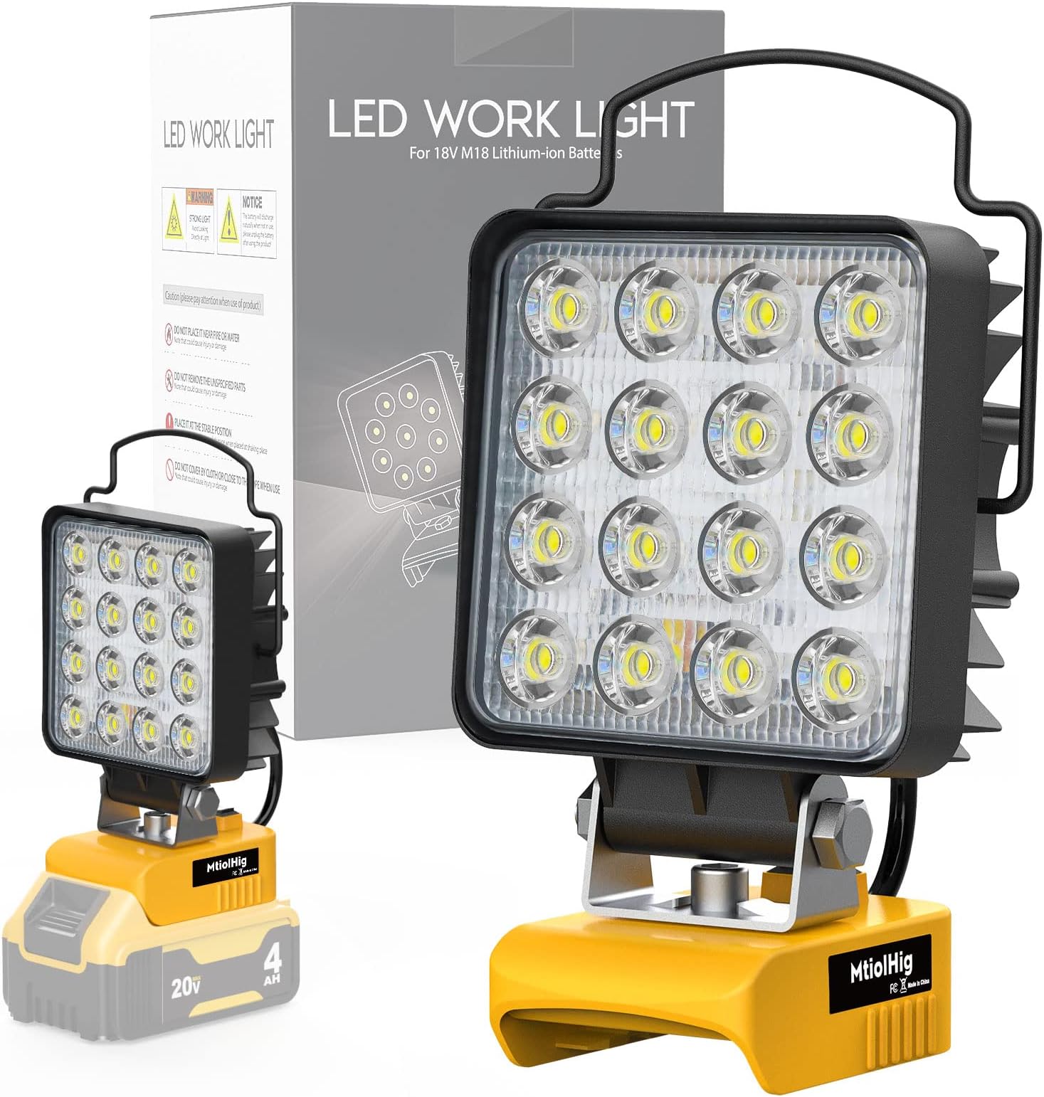 Portable Led Work Light Fit Desk Lamp 12W 1000LM Portability Handheld ...