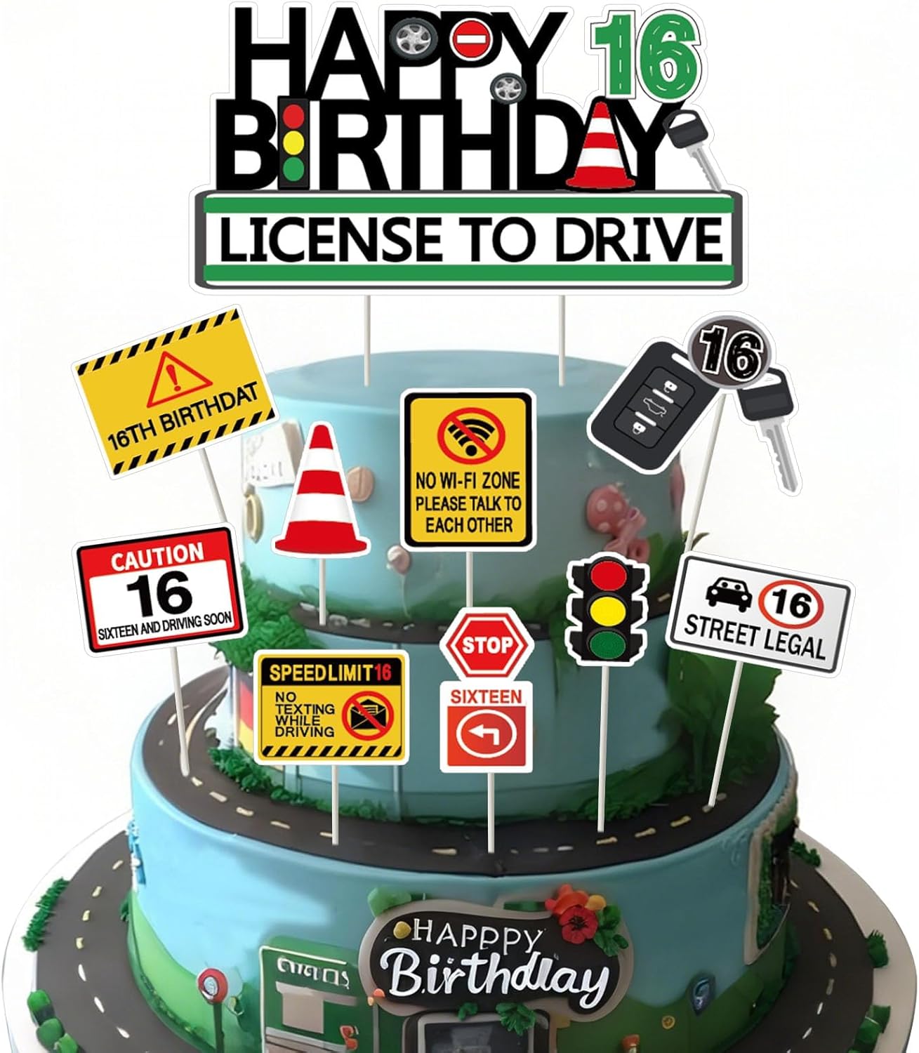 Amazon.com: Driver License Cake Toppers New Driver 16th Birthday Party ...