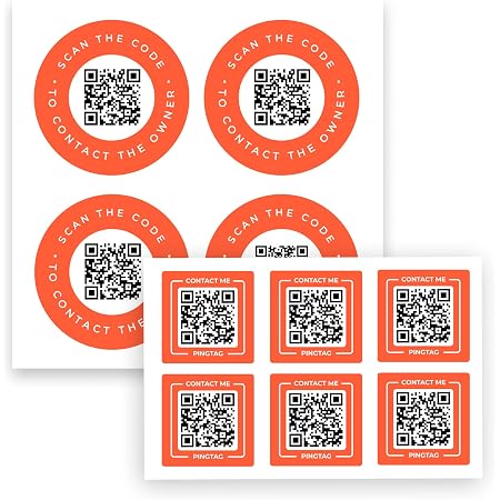 8 Unique Lost-and-Found QR Code Recovery Labels. Durable & Waterproof ...