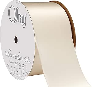 Amazon.com: Offray Berwick 2.25" Wide Double Face Satin Ribbon, Cream ...