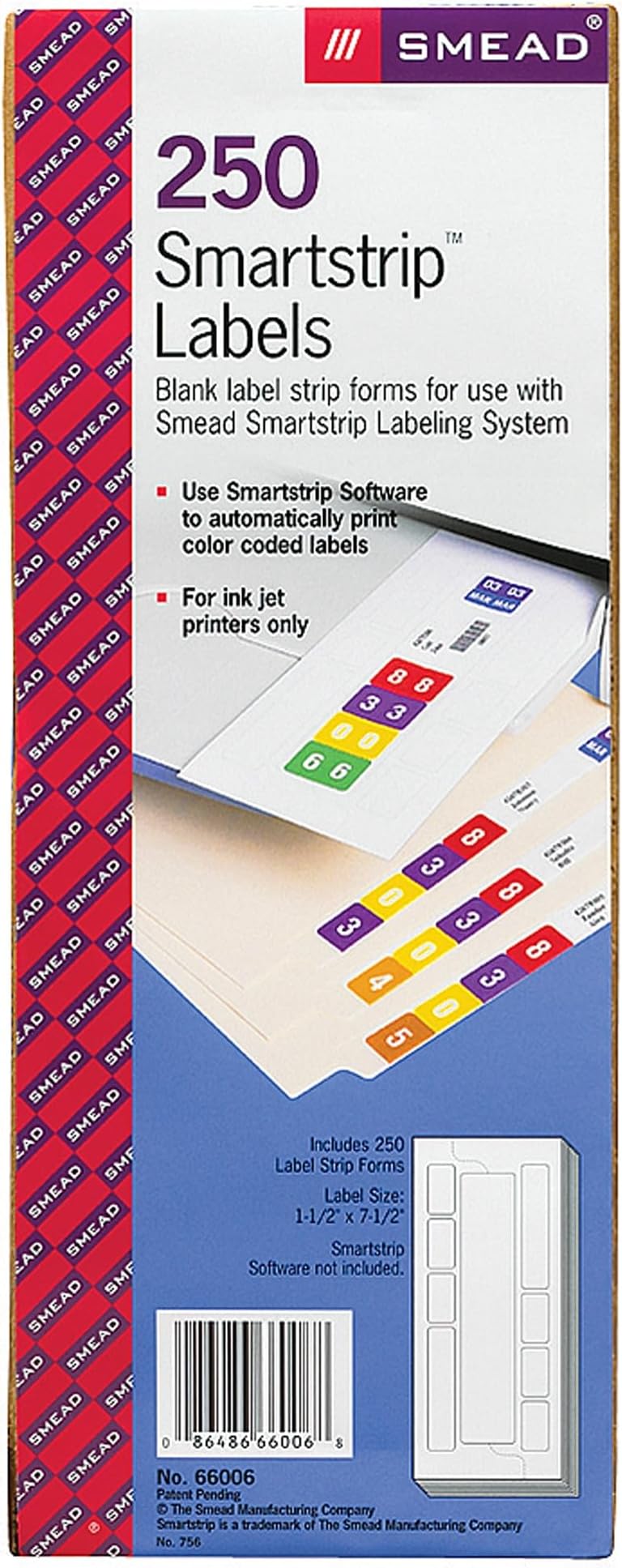 Amazon.com : Smead Smartstrip Labels, Refill Pack, End Tab Labels, Ink ...