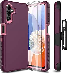 Amazon.com: lovpec for Samsung Galaxy A14 5G Phone Case with 2 Pack Tempered Glass Screen ...