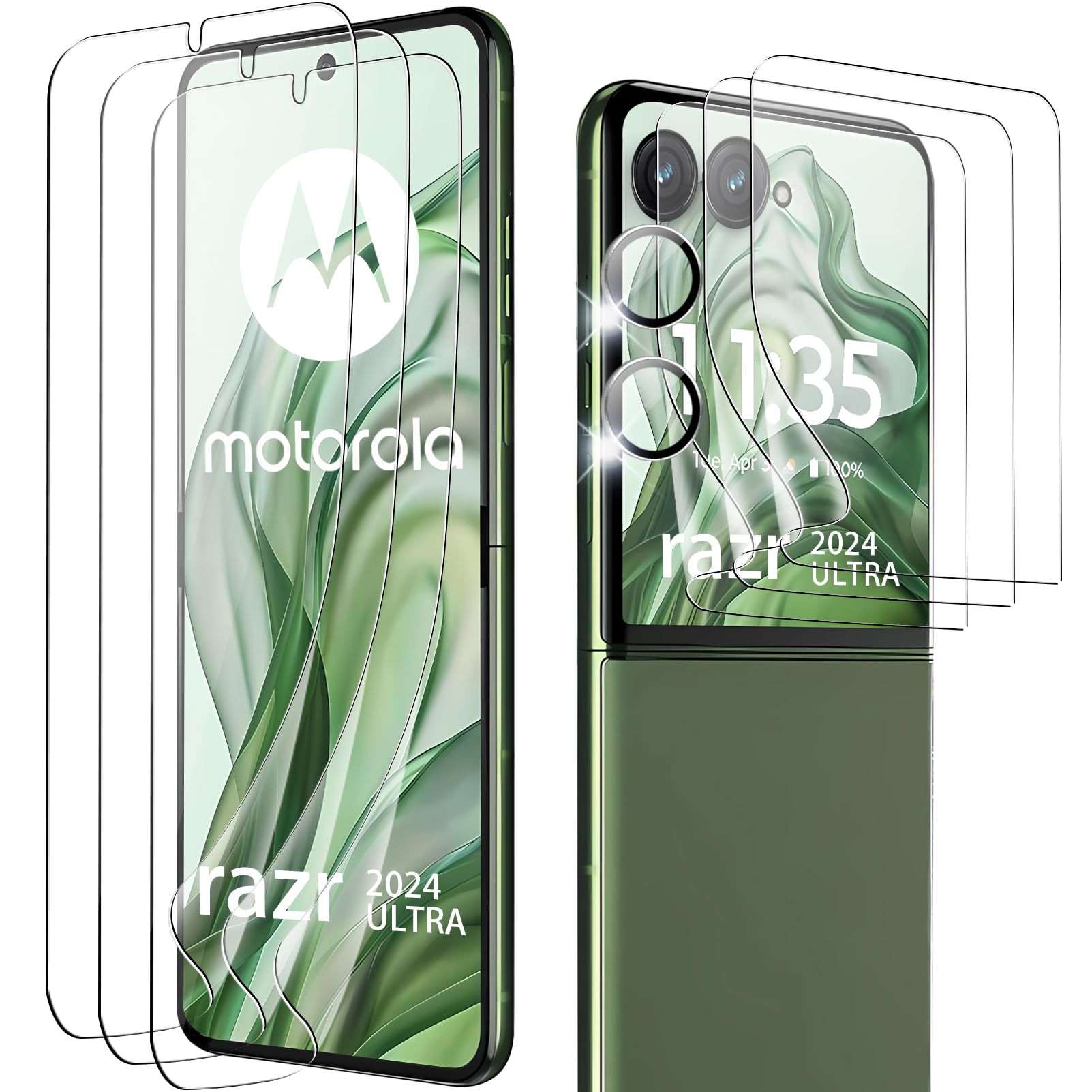 Amazon.com: U. EHome (3+3+2) Designed forMotorola Moto Razr+/Plus (2024) (3 Main Screen、3 Front ...