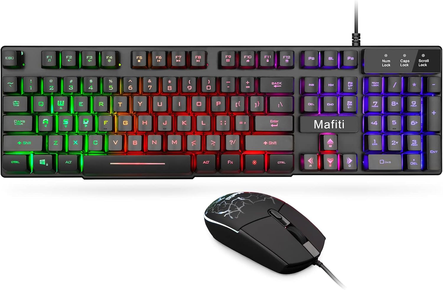 Amazon.com: mafiti RK101 Computer Keyboard Mouse Combo Wired, RGB ...
