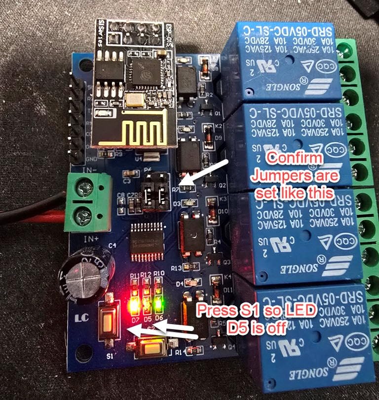 Amazon.com: JESSINIE ESP8266 ESP-01 4 Channel 5V WiFi Relay Module 5V IOT Wireless Smart Home ...