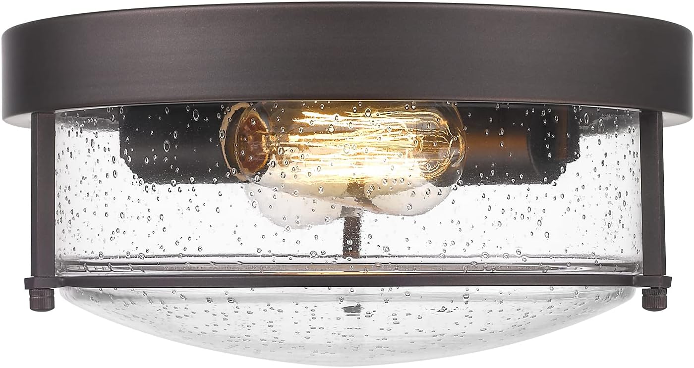 Emliviar 2-Light Outdoor Ceiling Light Fixture, Farmhouse 12 inch Close ...