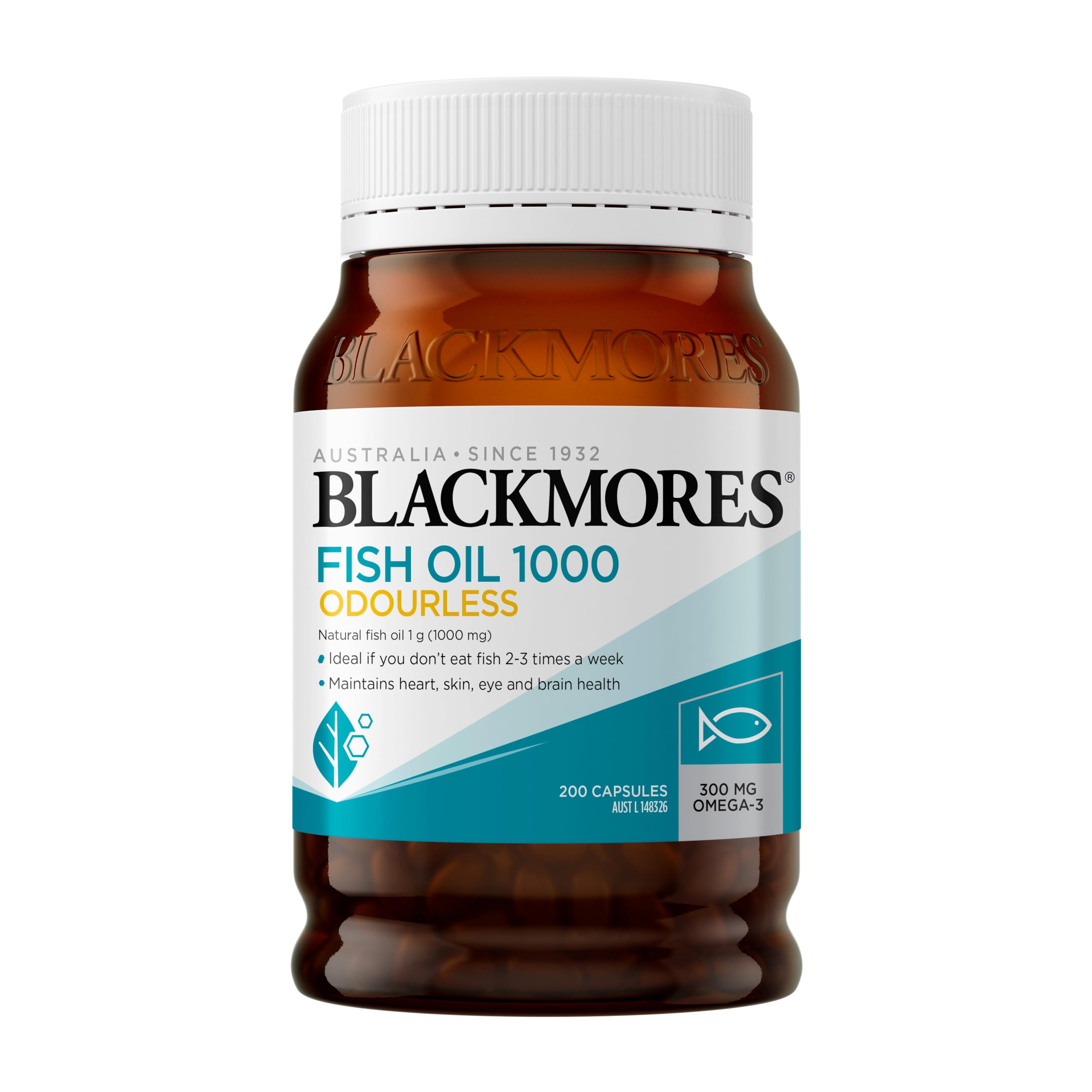 Blackmores Fish Oil 1000 Odourless | Maintains Heart, Skin, Eye & Brain ...