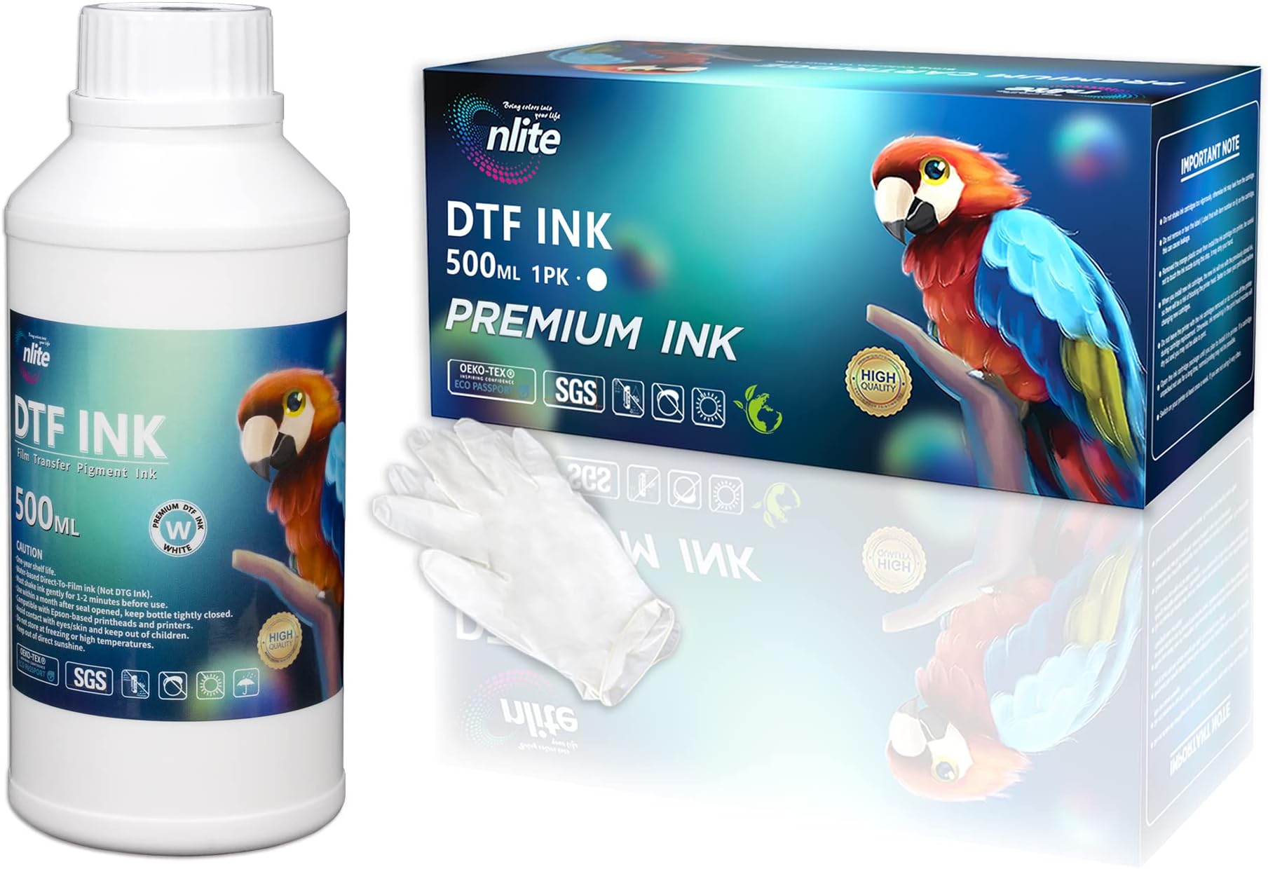 Amazon.com: Enlite Premium DTF White Ink for DTF Heat Transfer Film ...