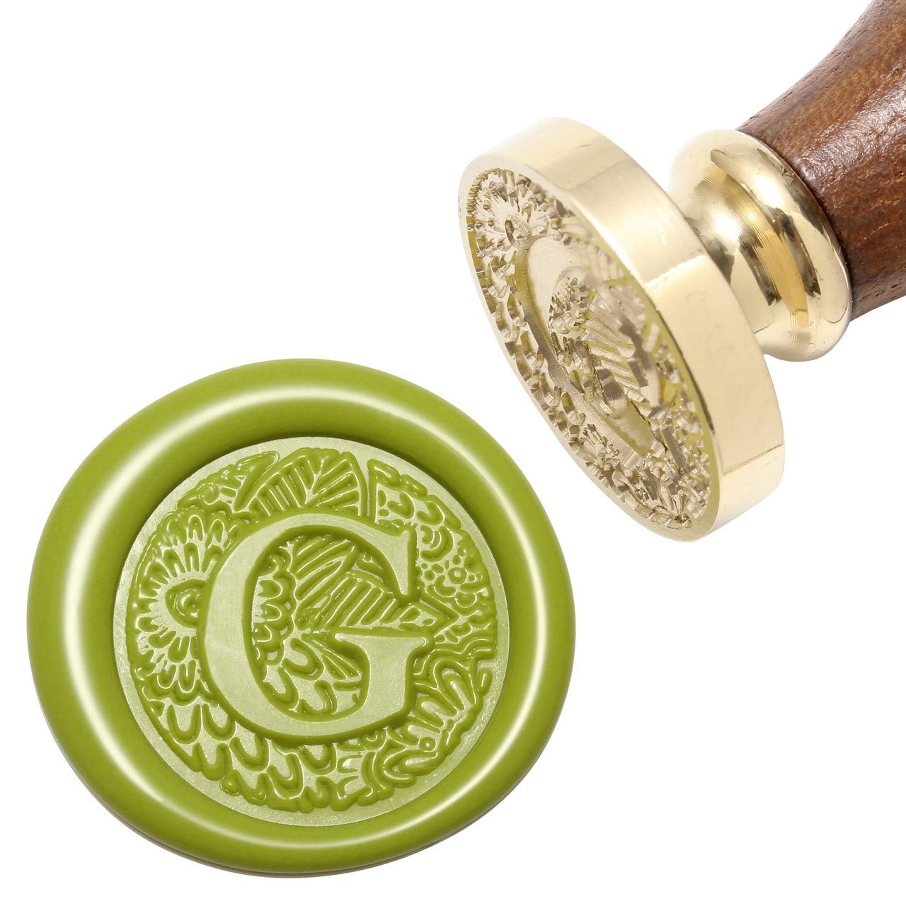 Amazon.com : Letter G Wax Seal Stamp, Yoption Brass Head Botanical ...