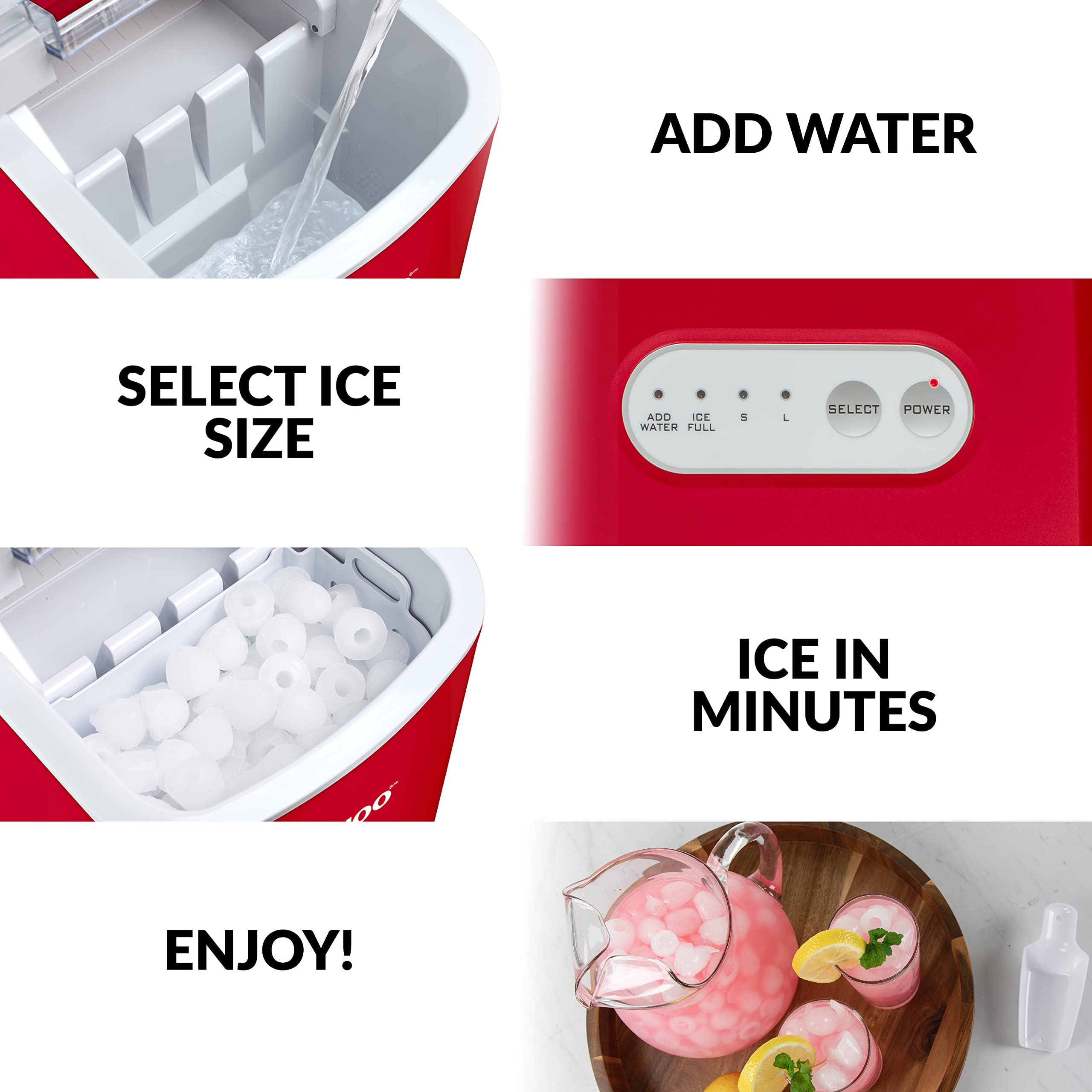 Igloo Automatic Portable Electric Countertop Ice Maker Machine, 26 ...