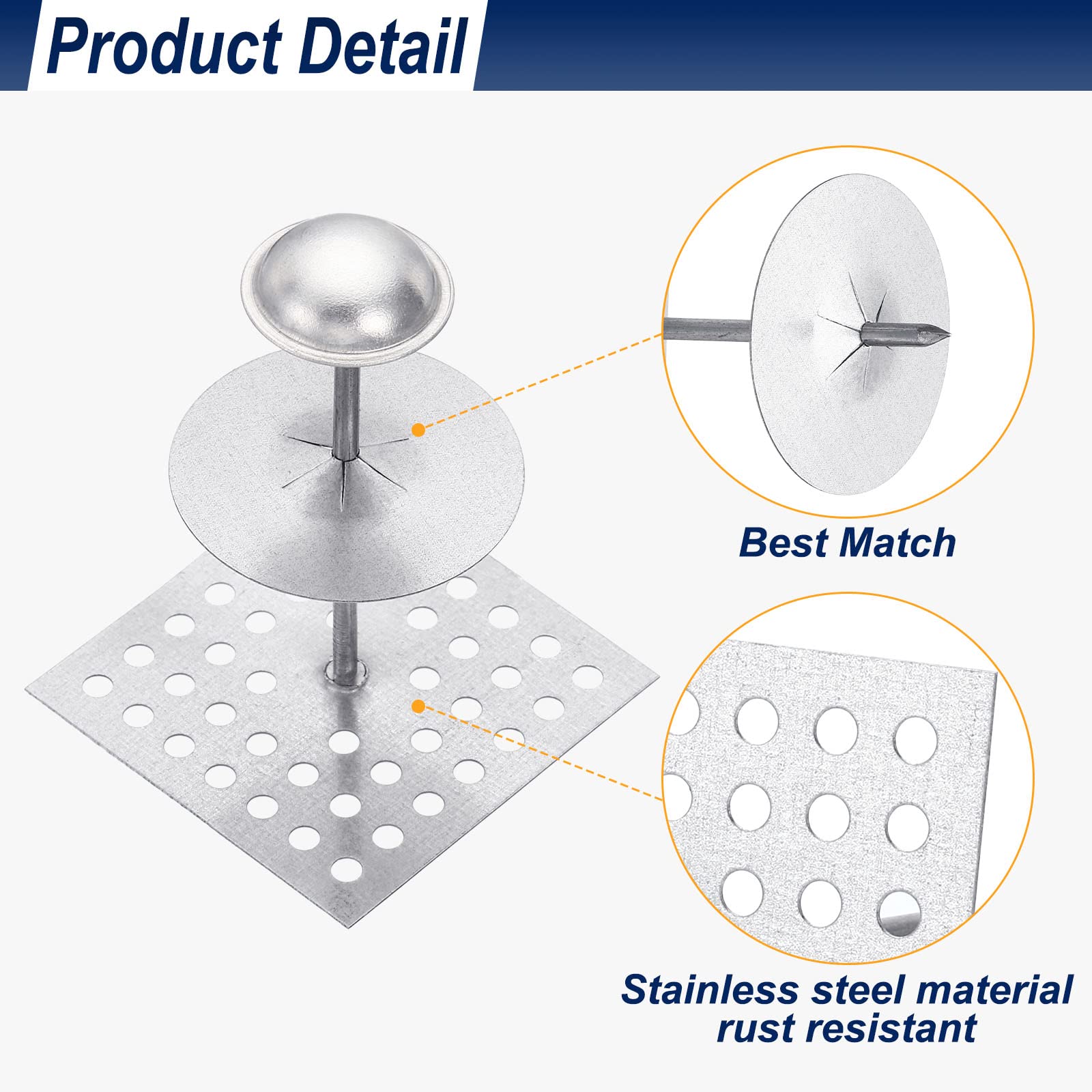 PATIKIL 150pcs Perforated Insulation Pins 2-1/2inch, 1.5 Inch Self ...