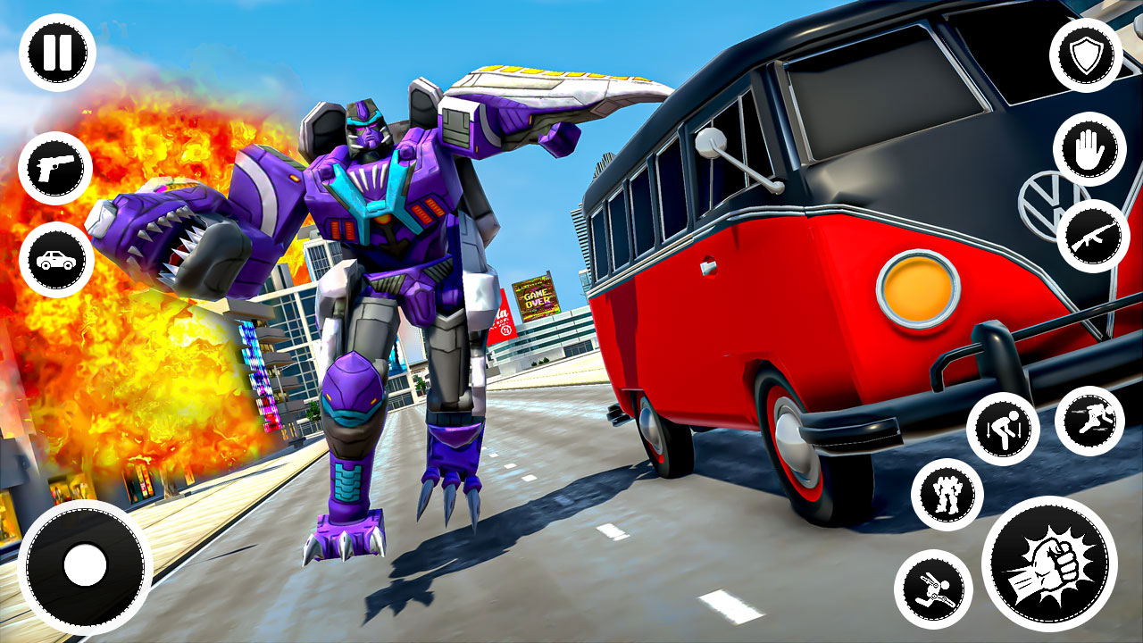 Robot Transformer Car Games: Super Battle Smashing City Open World ...