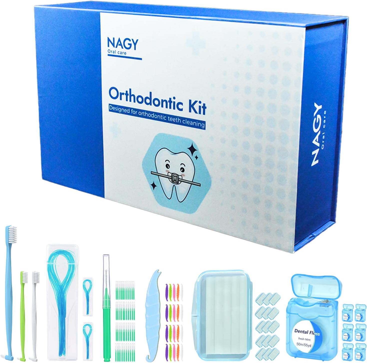 Amazon.com : NAGY Braces Cleaning Kit with Orthodontic Toothbrush ...