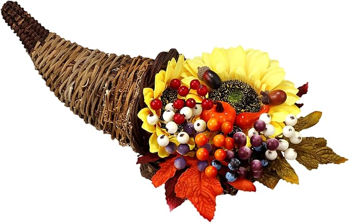Amazon.com: Thyle Large Cornucopia Basket Harvest Fern Cornucopia Horn ...