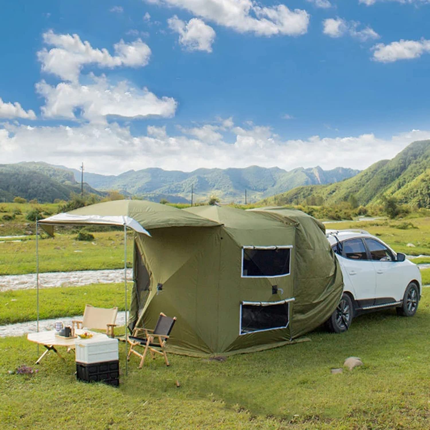 Buy Car Tent for SUV RVing, Large Car Rear Tent SUV Awning for Sun ...