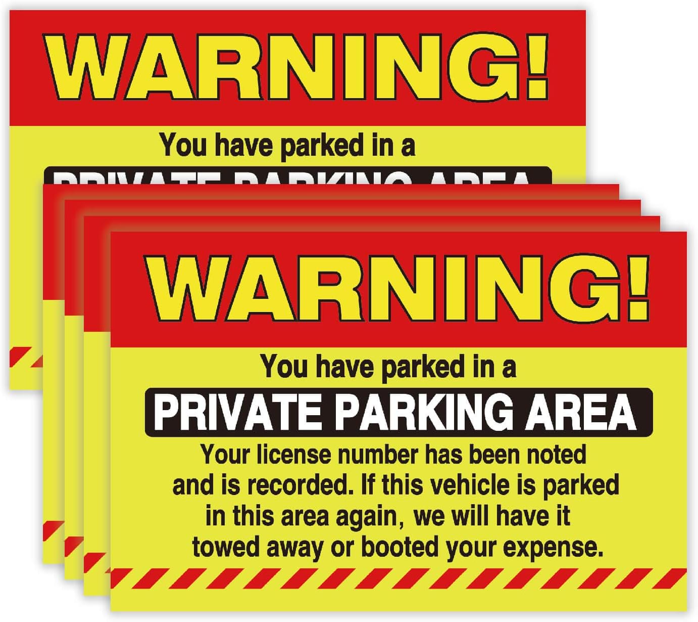 Amazon.com: 50 Private Parking Stickers, You Have Parked in A Private ...