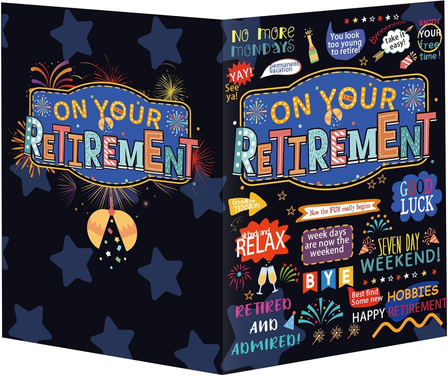 Jumbo Retirement Greeting Card, Black Farewell Greeting Card with ...