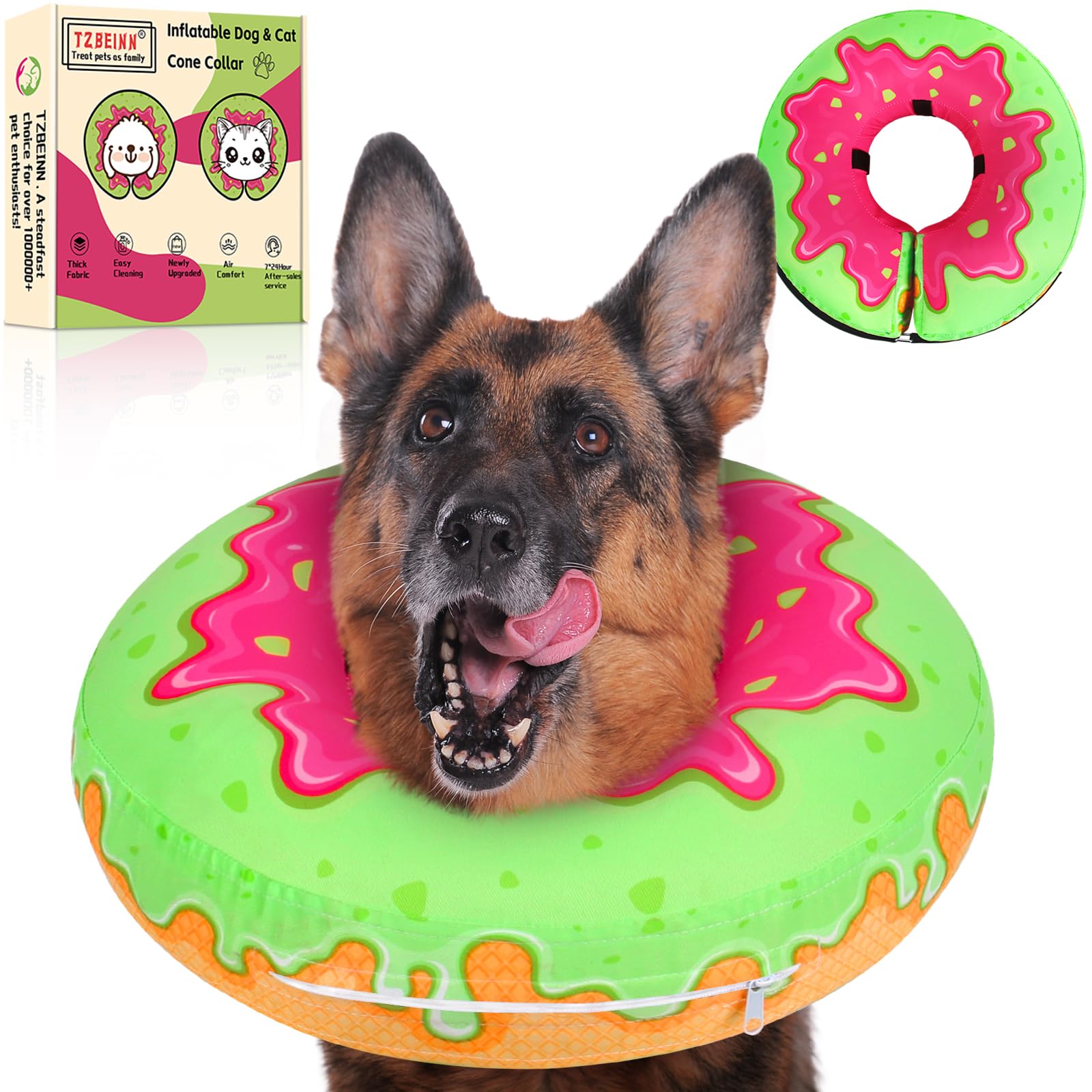 Amazon.com : Inflatable Dog Pillow Cone Collar Alternative After ...