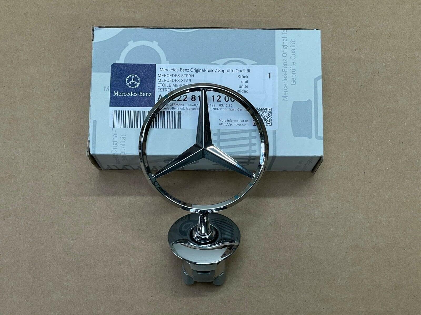 Amazon.com: Mercedes Benz Genuine Vehicle Hood Star Emblem Badge (221 ...