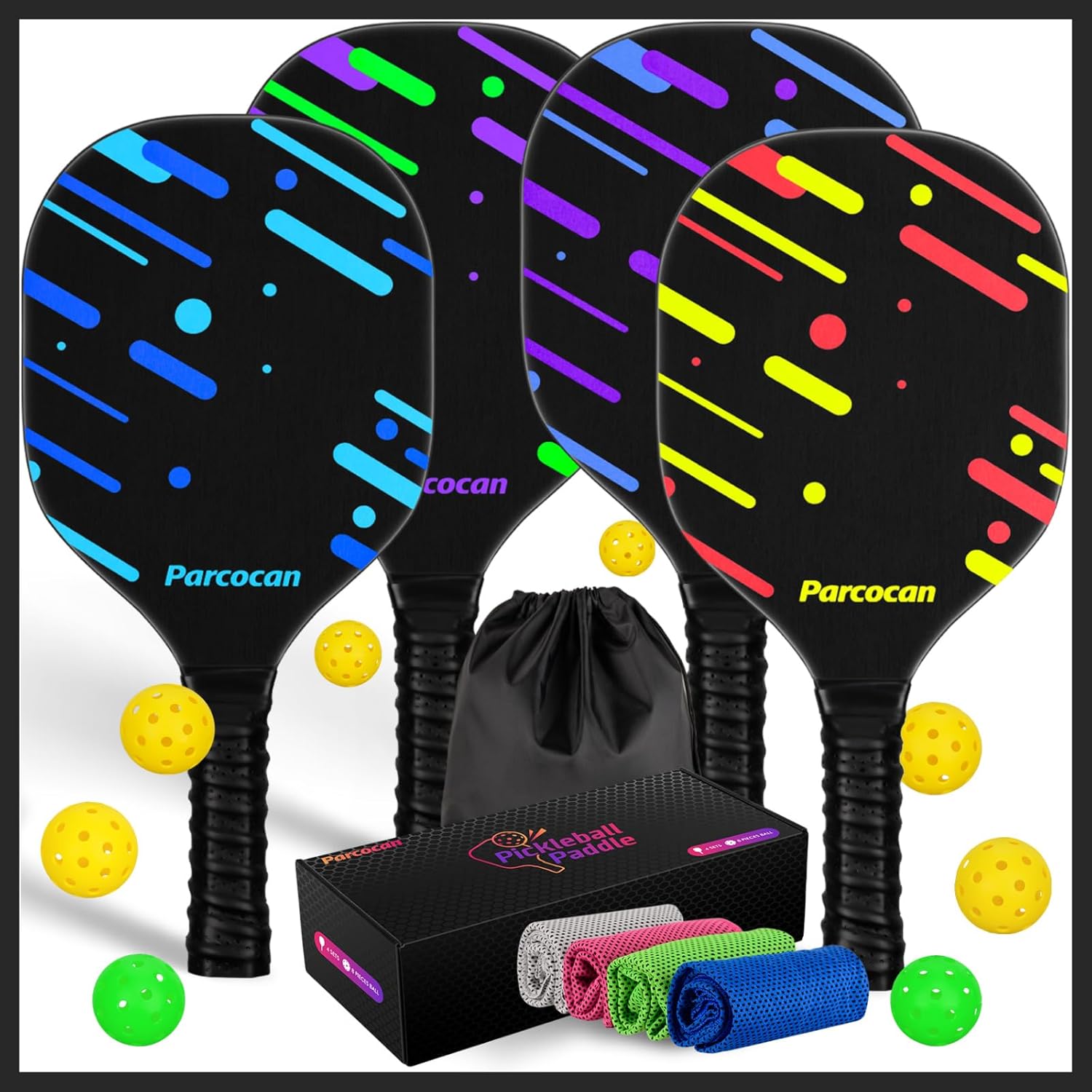 Amazon.com : Pickleball Paddles Set of 4, Standard Size Larger Sweet ...