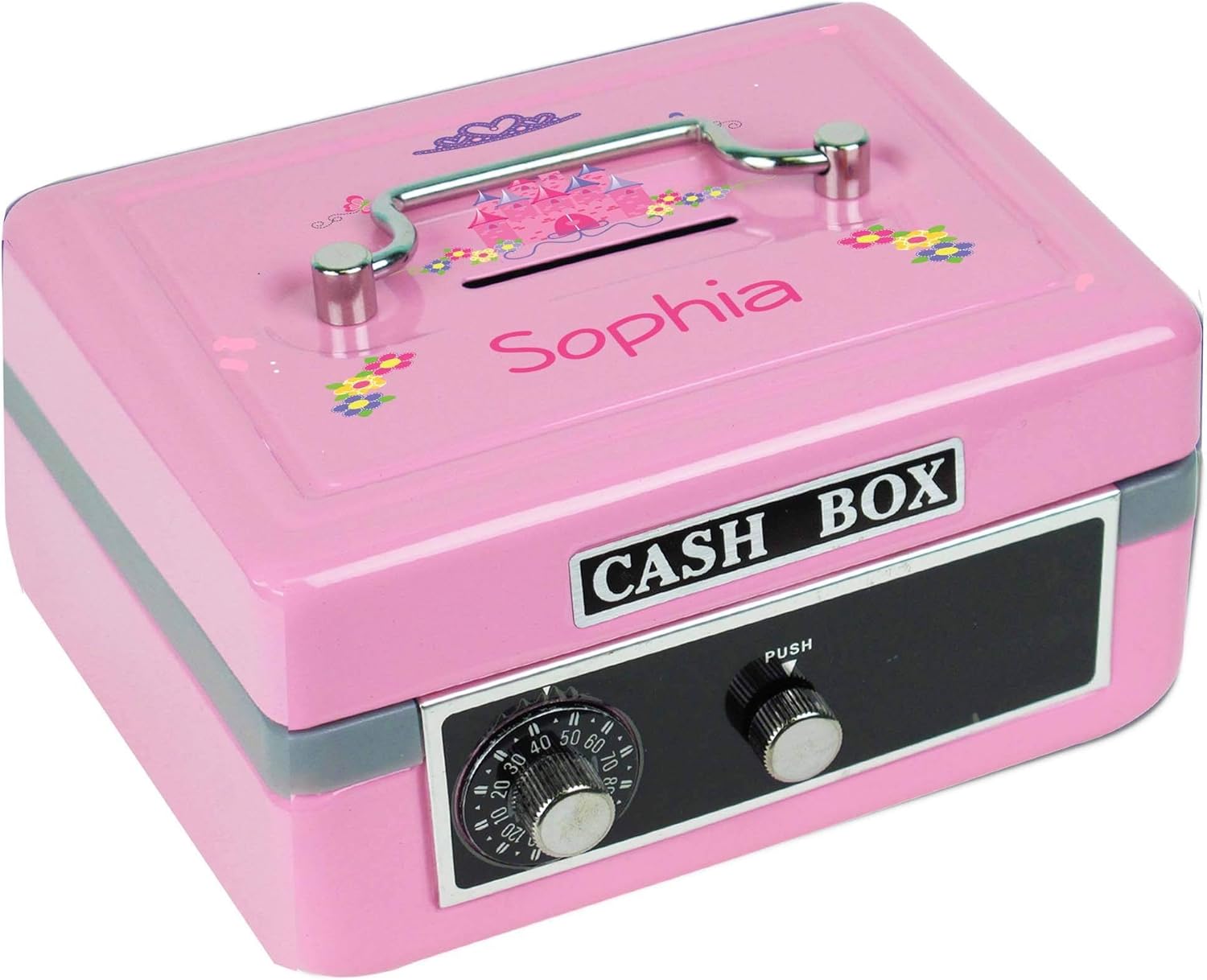 Amazon.com: Personalized Pink Cash Box (Princess Castle) : Toys & Games