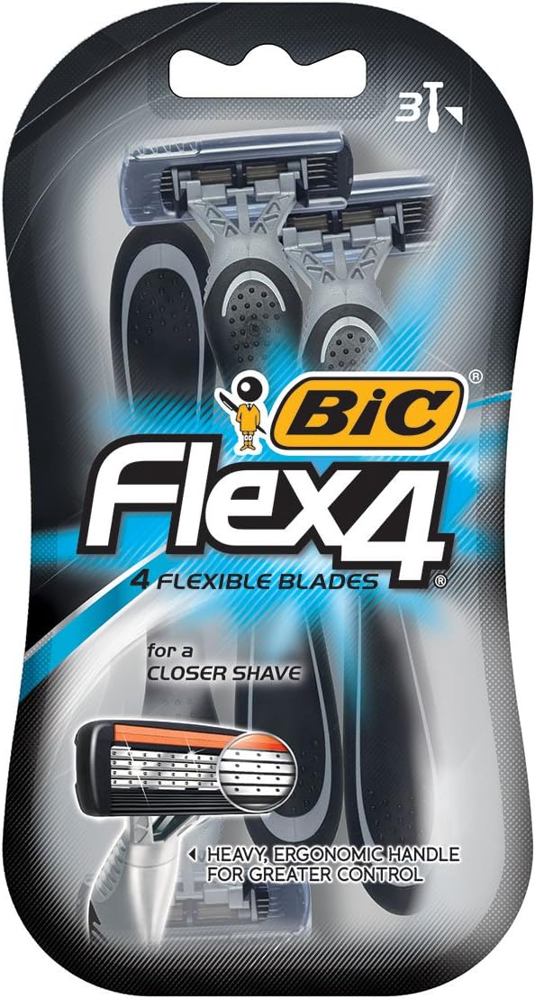 BIC Flex 4 Sensitive Disposable Razors for Men, For a Smooth, Ultra ...