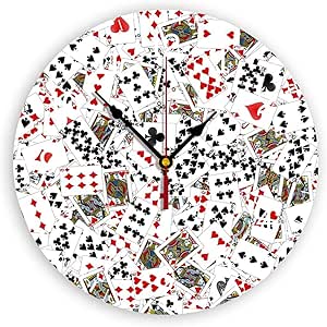 Amazon.com: 10inch Wall Clocks Playing Poker Cards Casino Battery ...