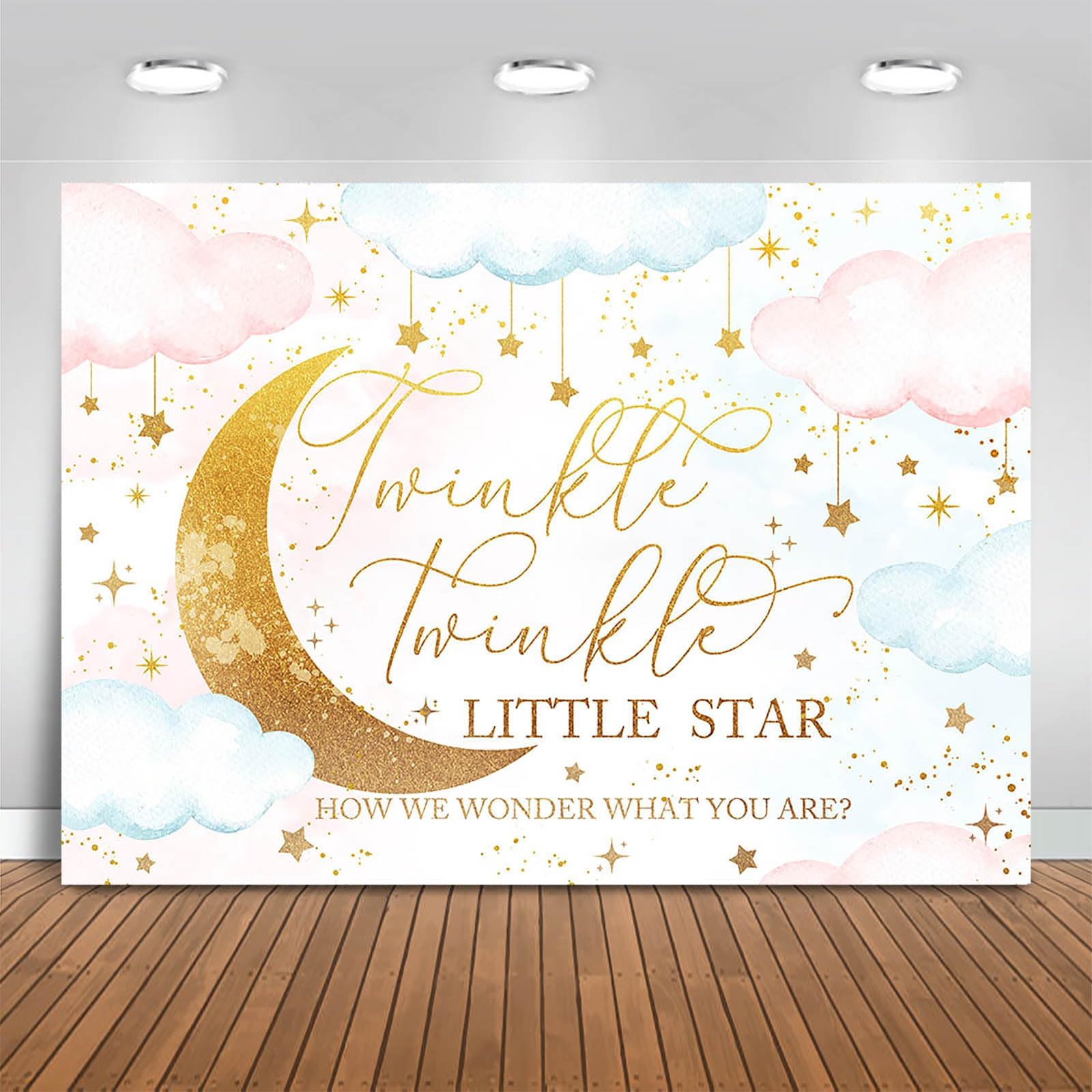 Amazon.com : Mocsicka Twinkle Twinkle Little Star Backdrop 7x5ft Beige ...