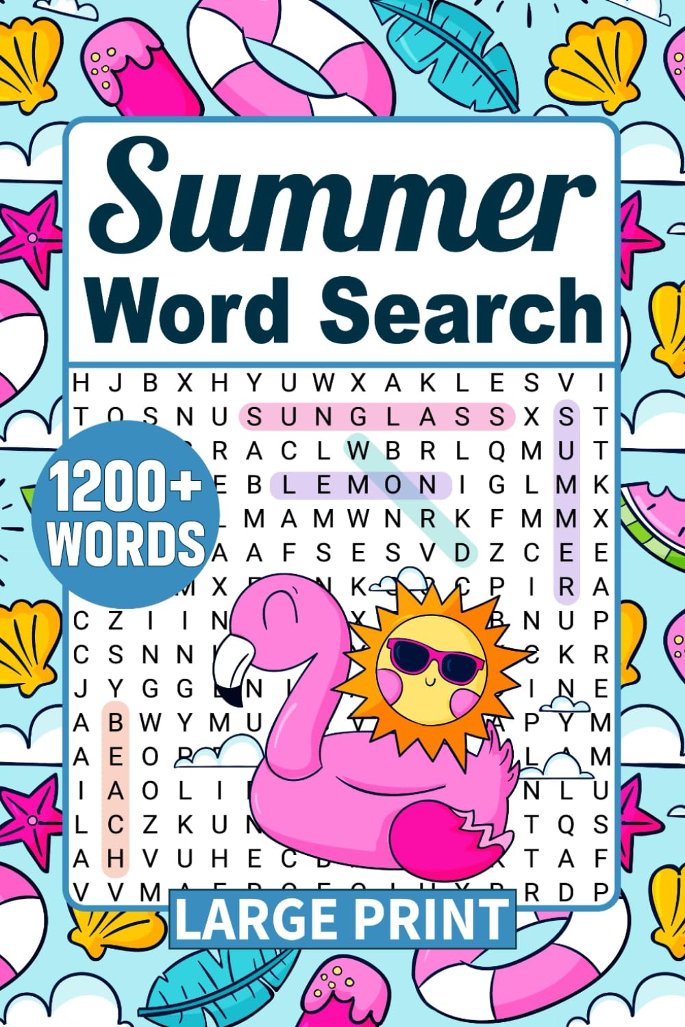 Amazon.com: Summer Word Search Large Print: Summer Themed Word Find ...