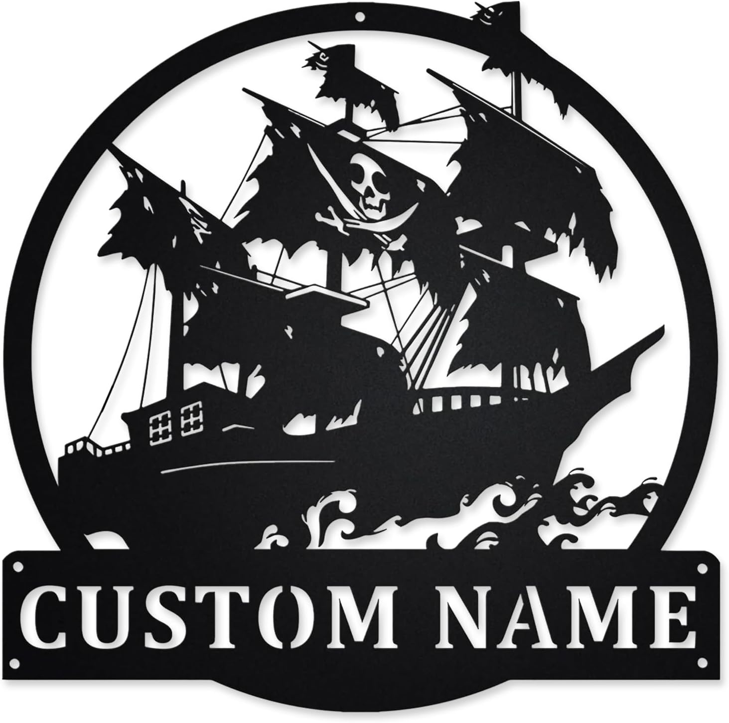 Amazon.com: Personalized Pirate Ship Metal Signs Custom Nautical Metal ...