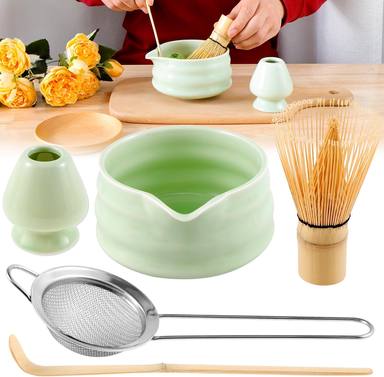 Amazon.com: Matcha Whisk Set, 7Pcs Matcha Set, Matcha kit include ...
