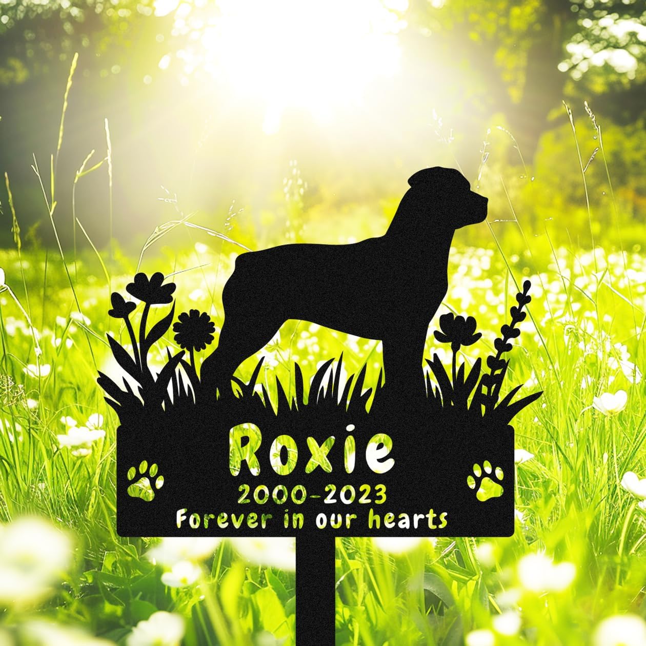 Amazon.com: GRJIRAC Personalized Dog Rottweiler Memorial Grave Marker ...