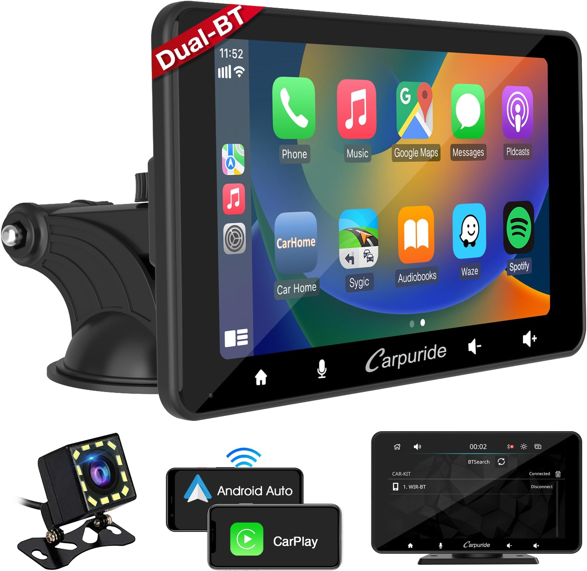 Amazon.com: Carpuride W708 Pro with Wireless Bluetooth Transmission ...
