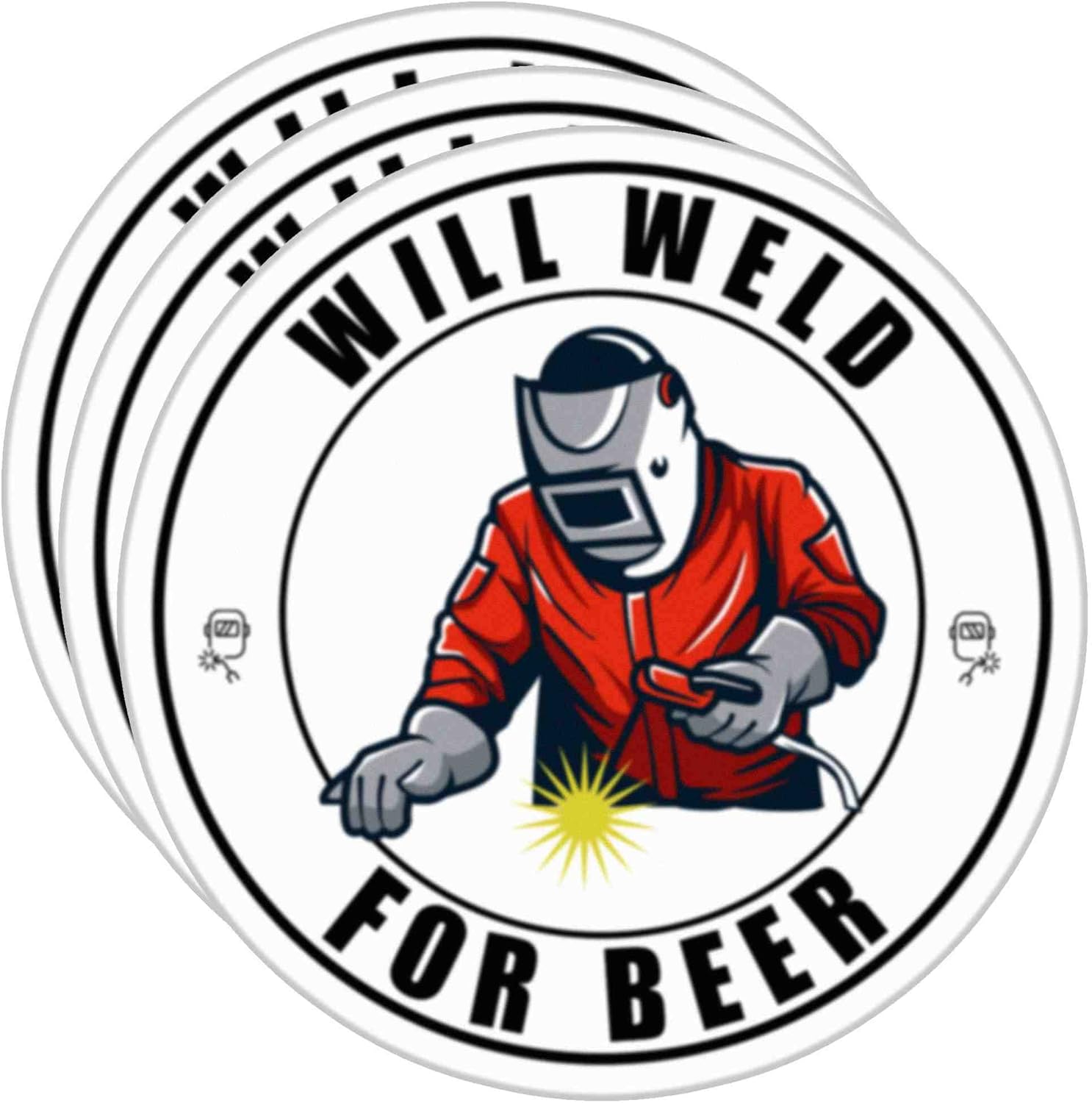 Amazon.com: Welder Sticker Pack 3pcs 3x3" Will Weld for Beer Funny ...