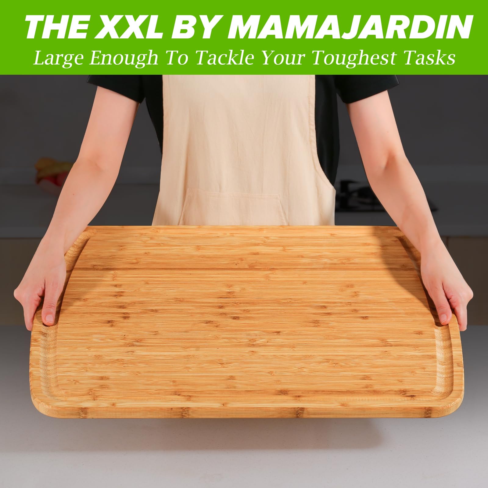Extra Large Bamboo Cutting Boards for Kitchen – 24x18" Wood Cutting ...