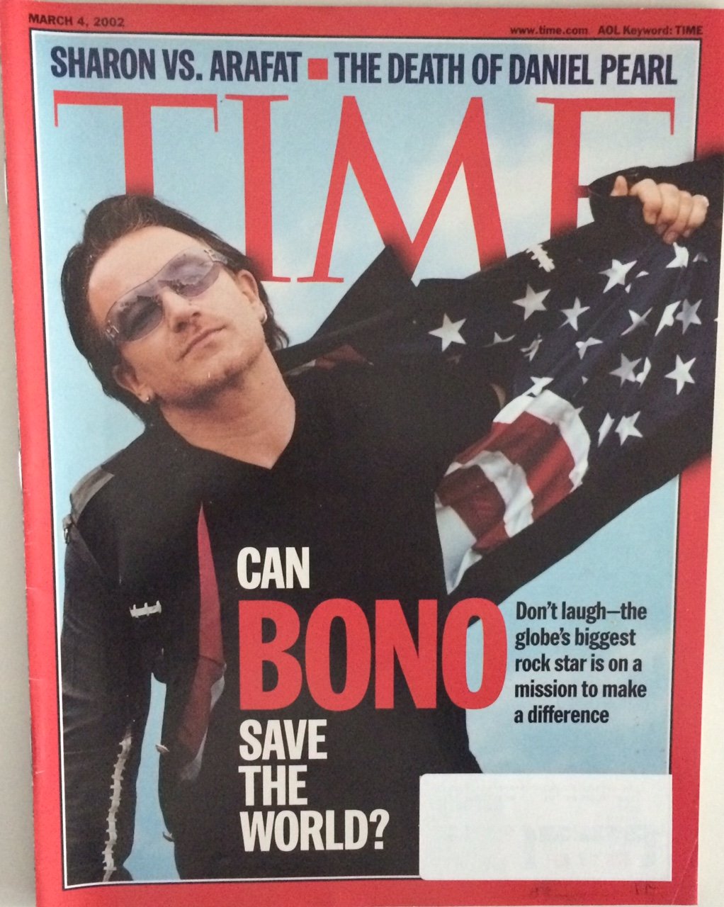 Time Magazine March 4 2002 Can Bono Save the World? * Sharon VS Arafat ...