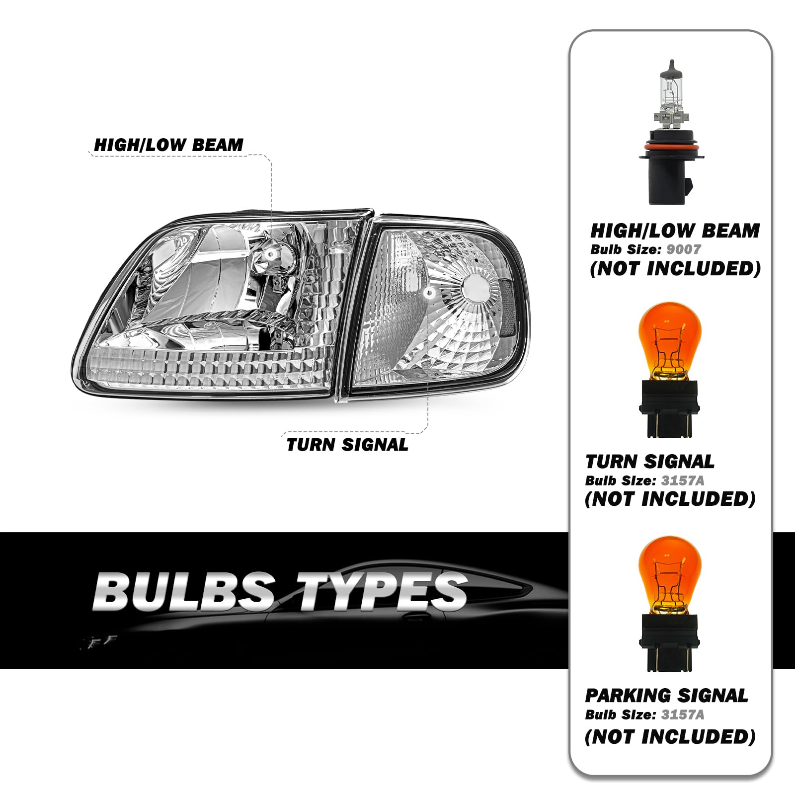 Snapklik.com : SOCKIR Headlight Assembly Fit For Ford 1997-2003 F150 ...