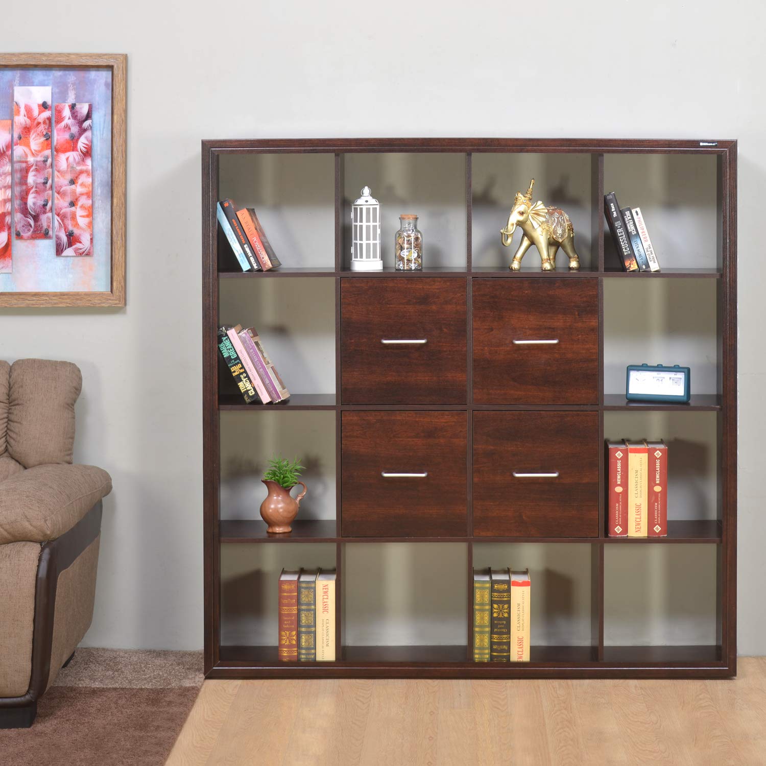 Nilkamal Hera Engineered Wood Book Case | Book Shelf Cabinet with 12 ...