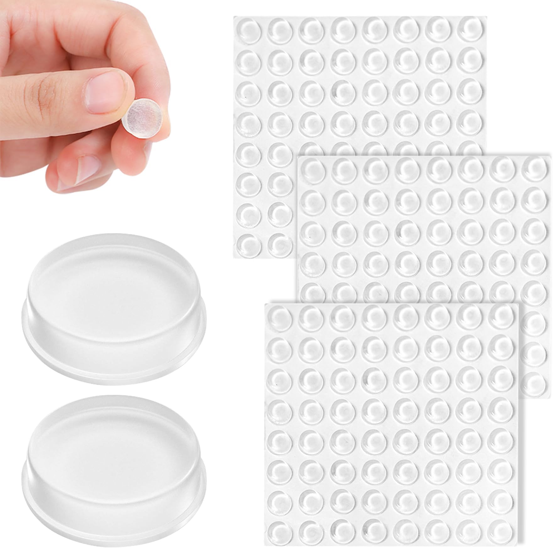 CoguZed 192 Pcs Clear Self Adhesive Cabinet Door Bumpers, 1/2 Inch ...