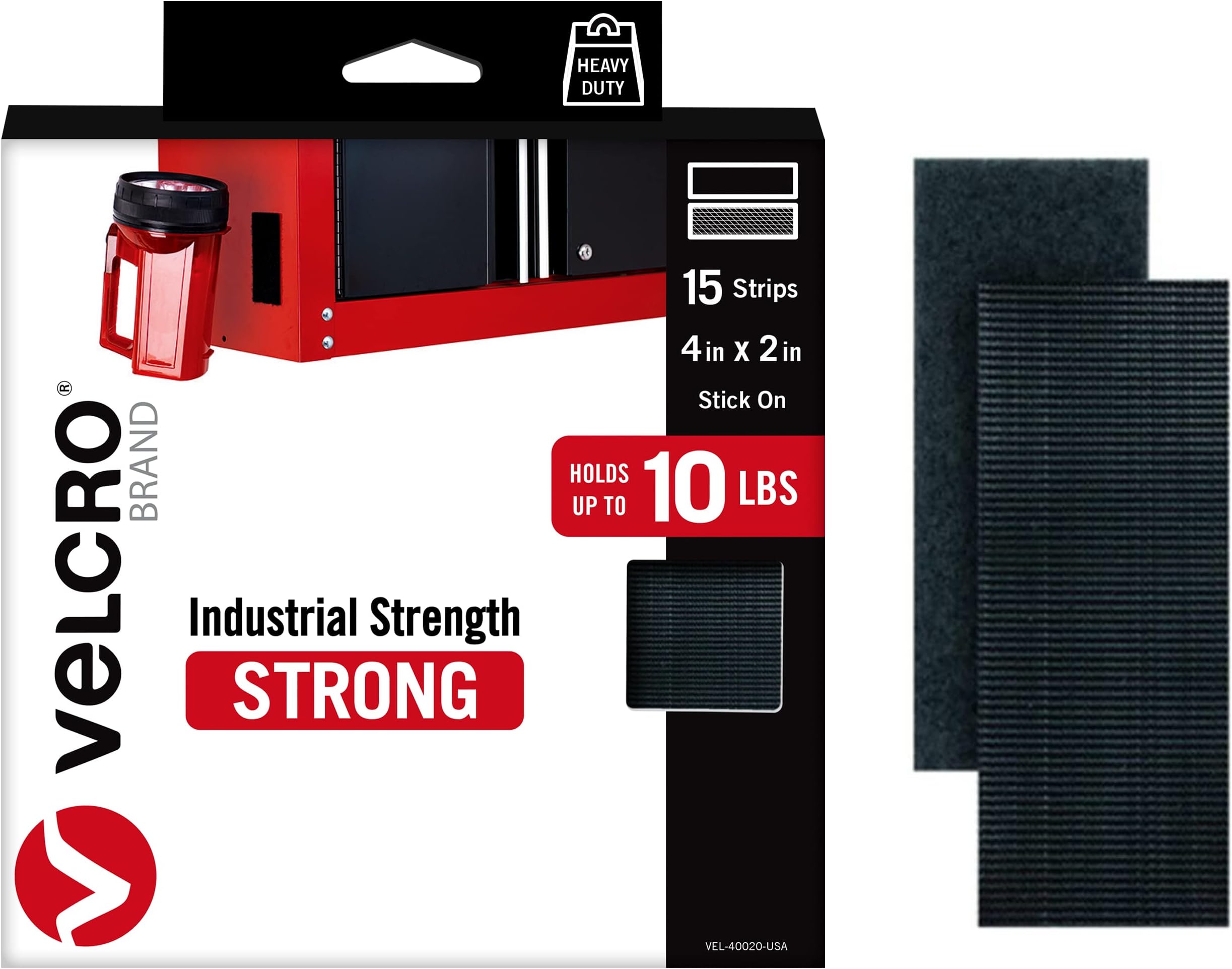 VELCRO Brand VEL40020-USA Lot de 15 bandes adhésives robustes avec ...