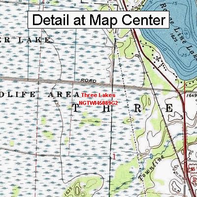Amazon.com : USGS Topographic Quadrangle Map - Three Lakes, Wisconsin ...