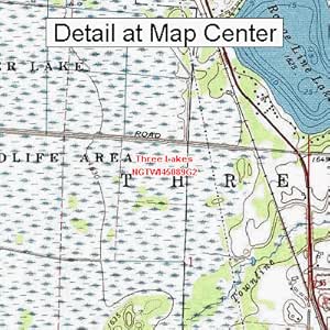 Amazon.com : USGS Topographic Quadrangle Map - Three Lakes, Wisconsin ...