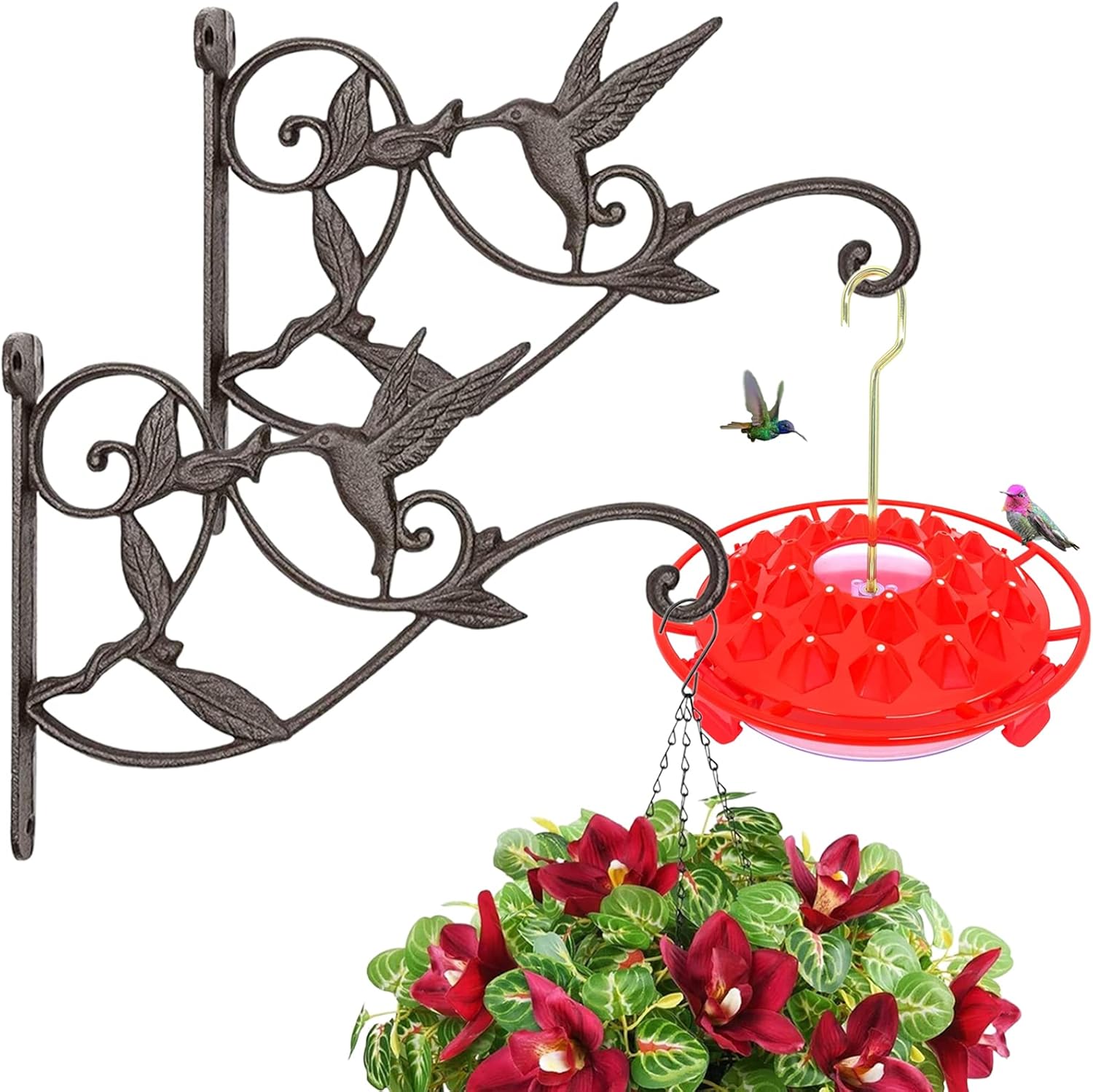 Amazon.com: TECHYANG Hanging Plant Bracket Hook Indoor, Decorative Wall ...