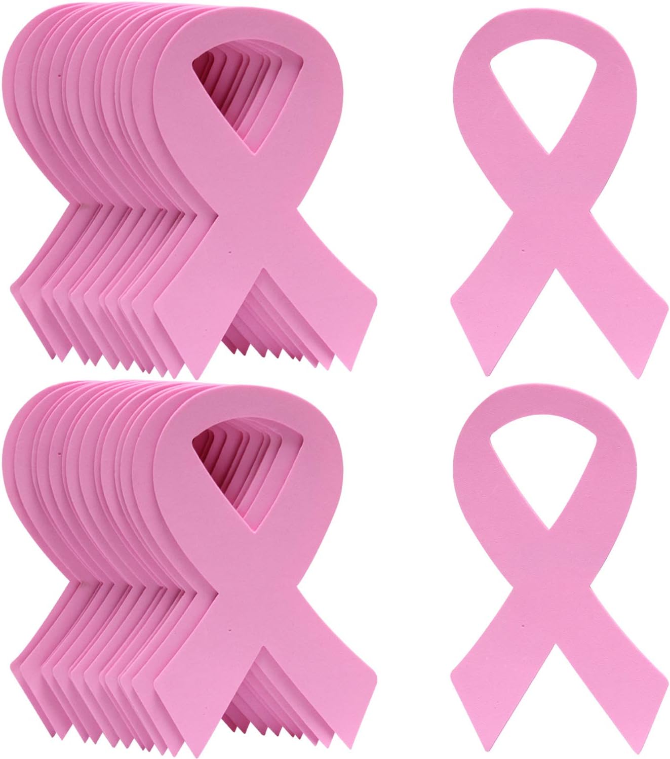 Amazon.com: Llxieym 30 Piece Pink Ribbon Foam Breast Cancer Awareness ...